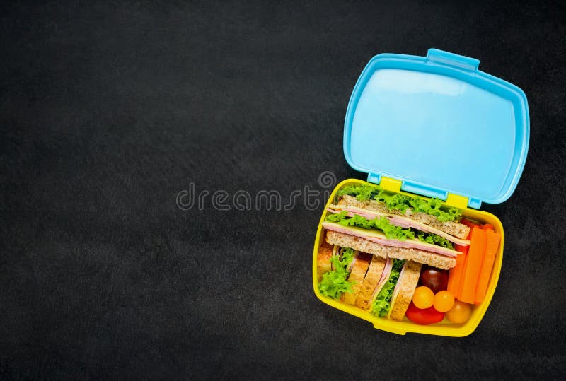 Lunch Box with Copy Space Area Stock Photo - Image of area, carrots ...
