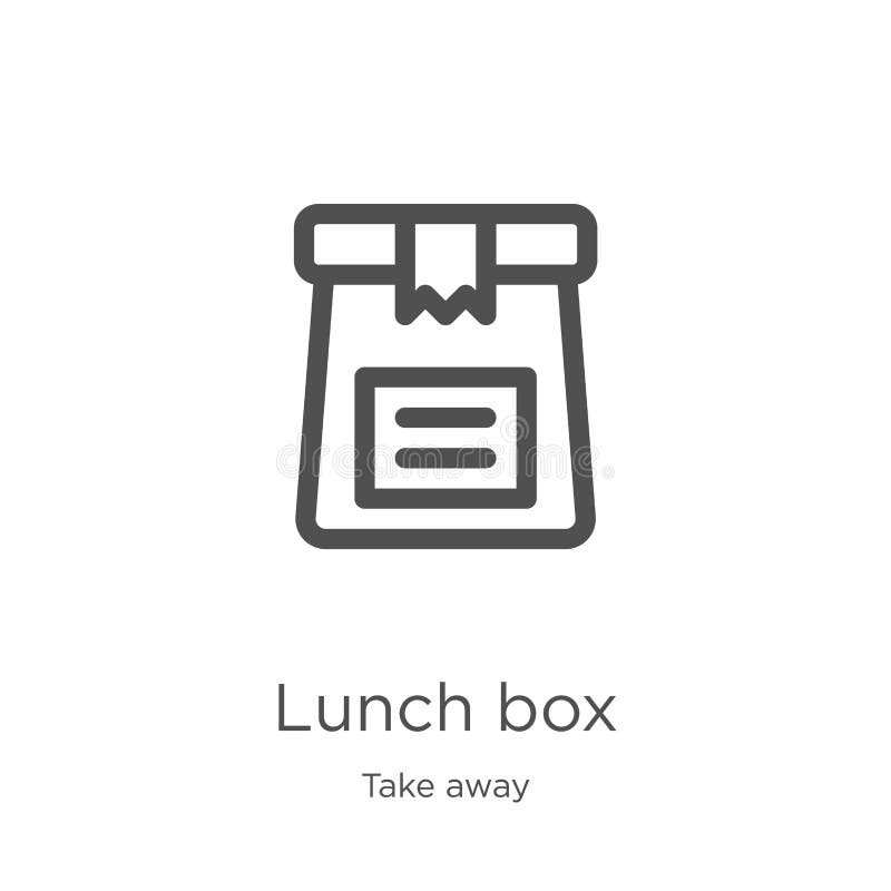Lunch Box Icon Vector from Take Away Collection. Thin Line Lunch Box ...