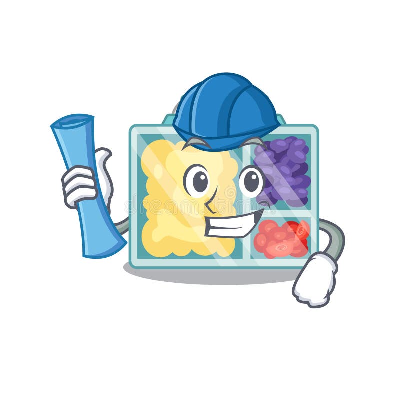 Lunch Box Isolated with the Mascot Architect Stock Vector ...