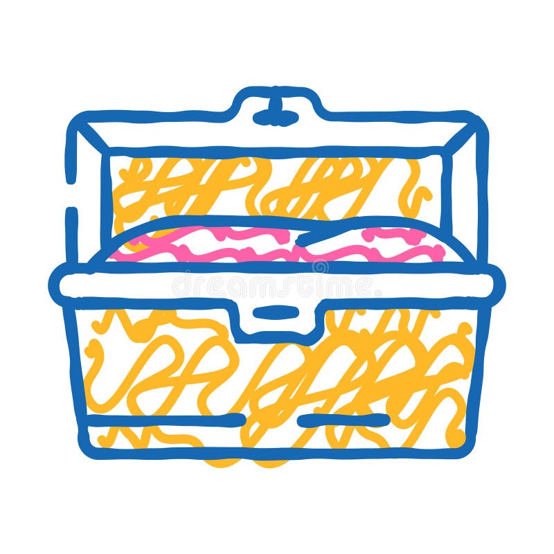 Lunch Box Plastic Container Icon Doodle Illustration Stock Illustration ...