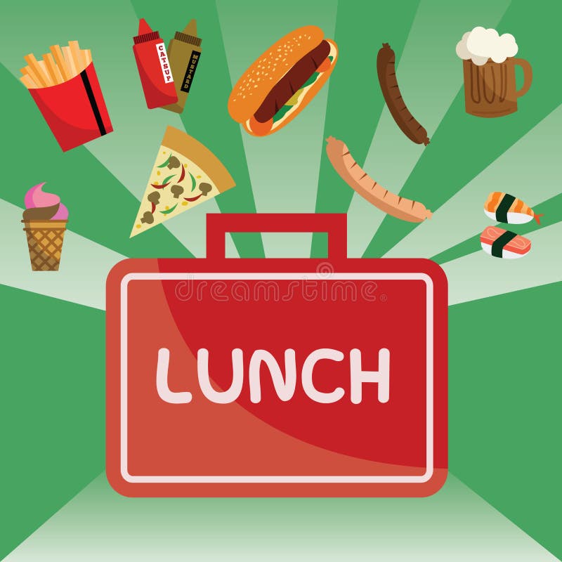 Lunch Box Poster. Vector Illustration Decorative Design Stock Vector ...