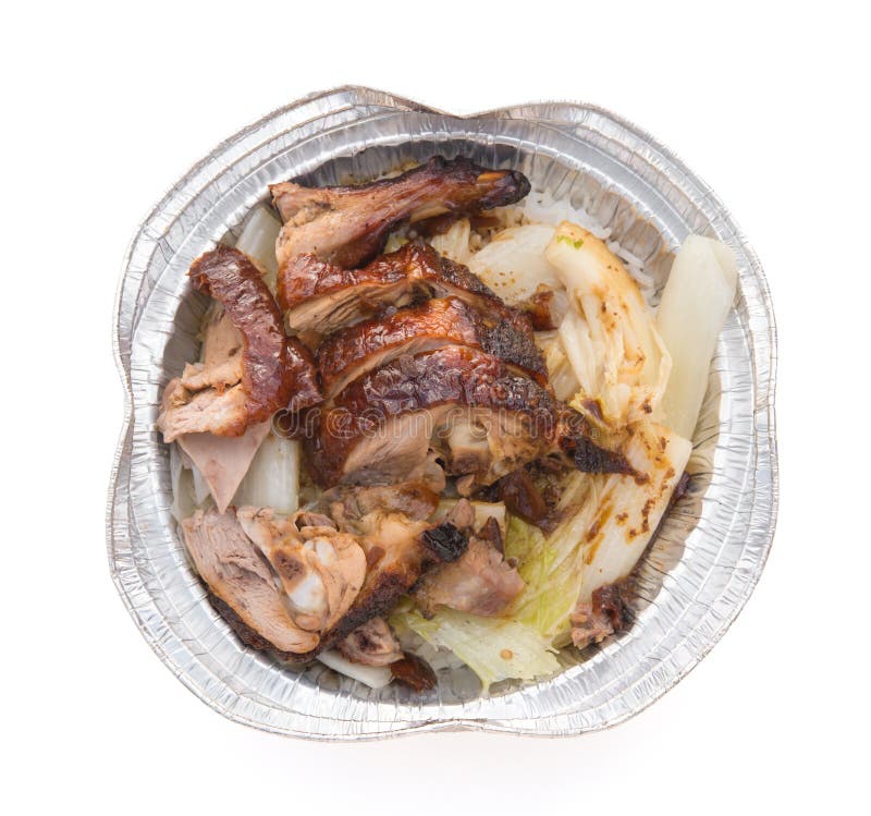 Lunch Box of Roasted Duck with Clipping Path Stock Image - Image of ...