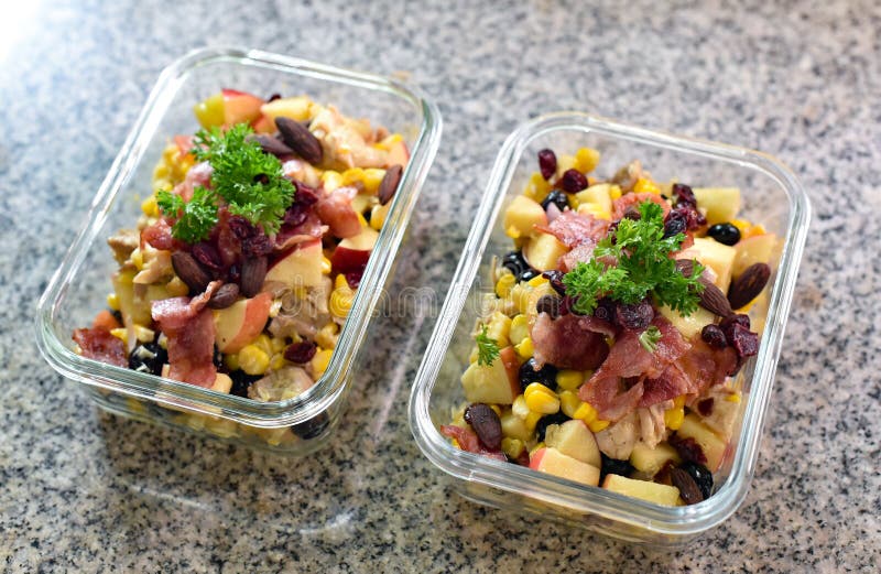 Lunch box on table stock photo. Image of cuisine, breakfast - 124925162