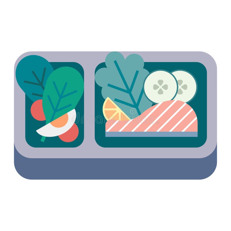 Lunch Box Vector Illustration Stock Vector - Illustration of diet, meal ...