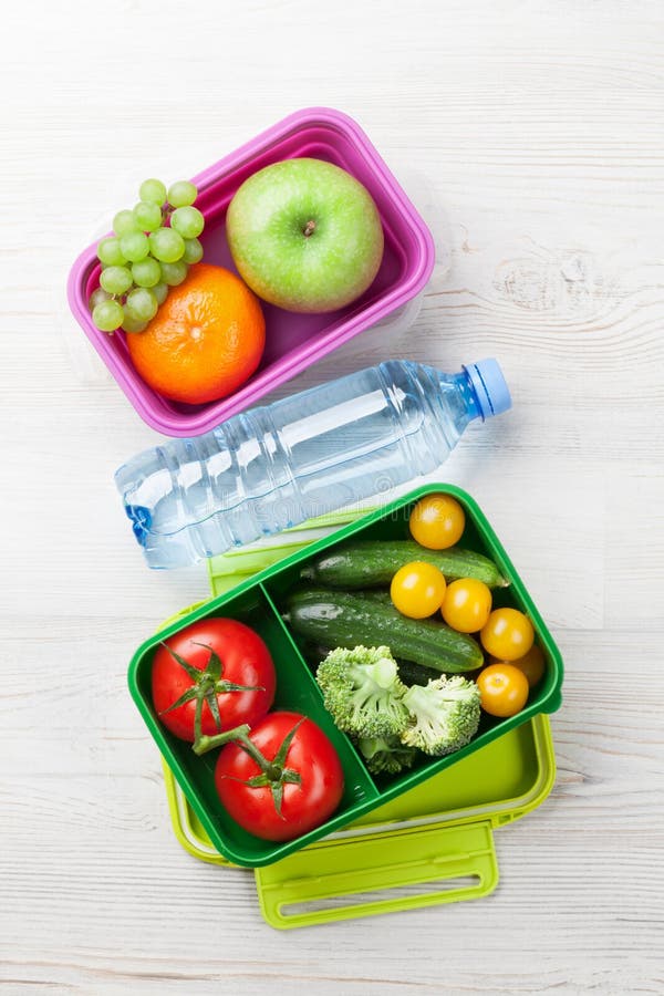 Lunch Box with Vegetable and Fruits Stock Photo - Image of snack, diet ...