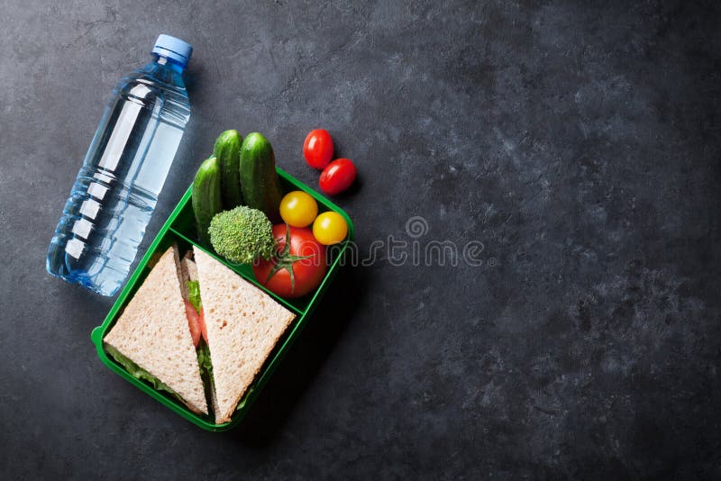 Lunch Box with Vegetables and Sandwich Stock Photo - Image of lunch ...