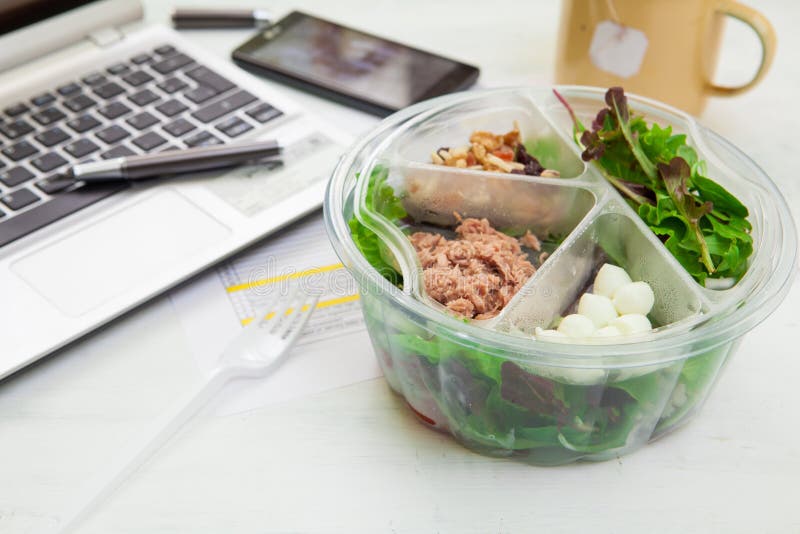 Lunch box on working stock image. Image of lifestyle - 77925783