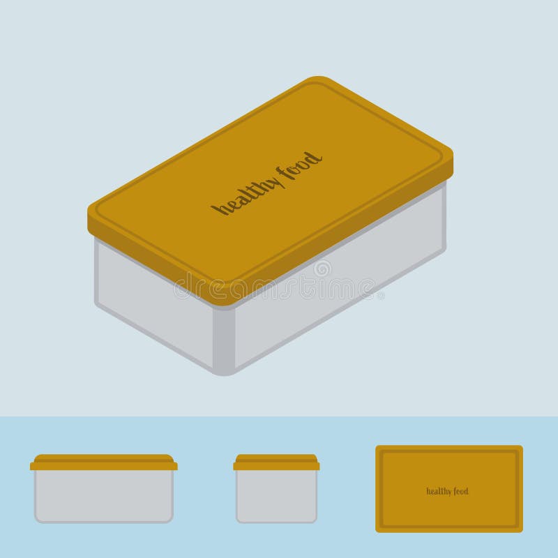 Lunch Boxes Set. Views from All Sides. Stock Vector - Illustration of ...