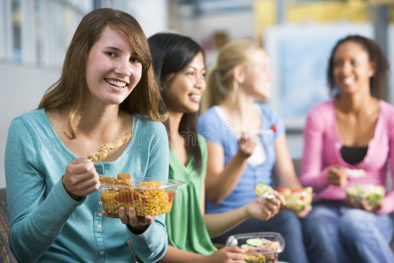 Lunch break stock image. Image of healthy, eating, chatting - 5046439