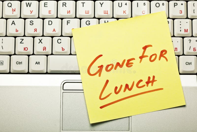 Lunch break concept stock photo. Image of adhesive, note - 20135544