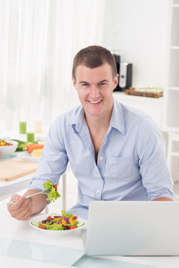 Lunch break stock photo. Image of masculine, computing - 34999732