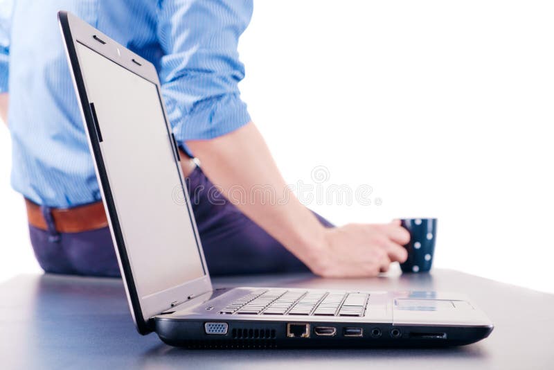 Lunch Break after Working with a Computer Stock Image - Image of ...