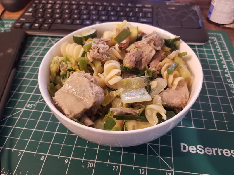 Lunch in Front of the Computer Stock Photo - Image of meal, dish: 221265512