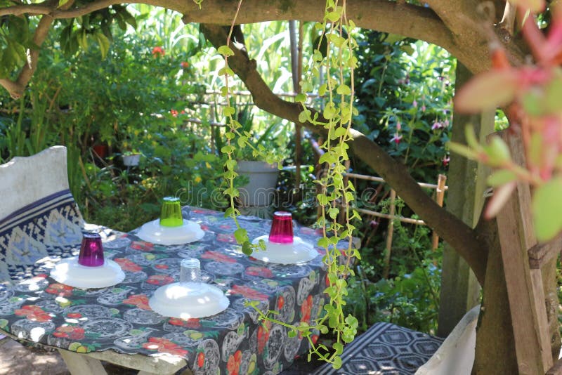 Lunch Garden Table [farm Collection] Stock Image - Image of room, glass ...