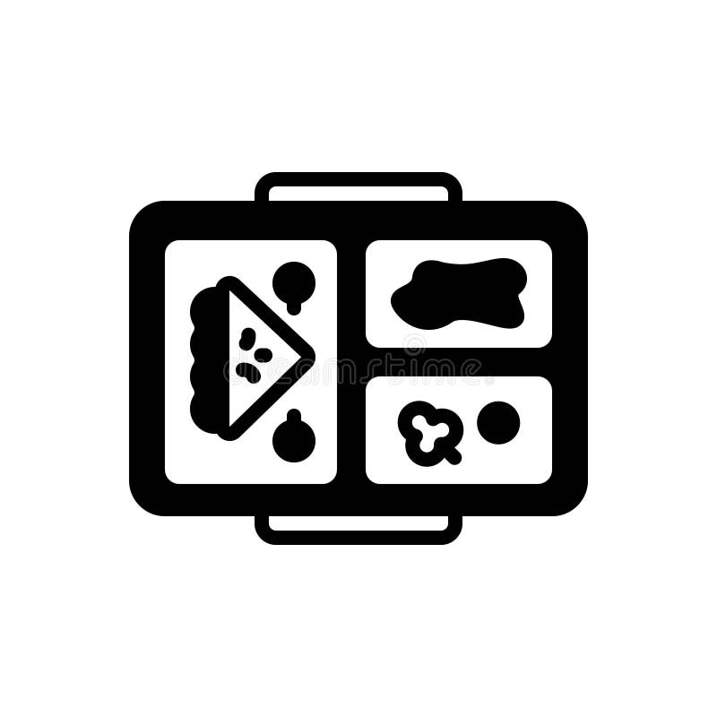Black Solid Icon for Lunch, Luncheon and Food Stock Illustration ...