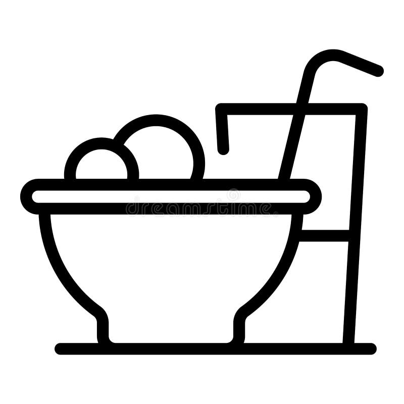Lunch icon, outline style stock vector. Illustration of black - 210955001