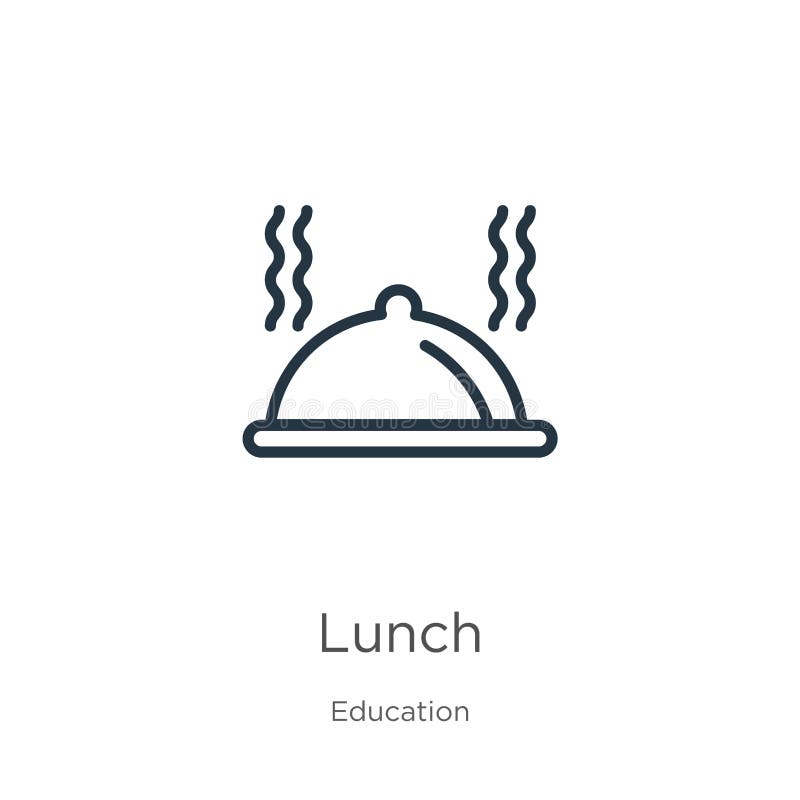 Lunch Icon. Thin Linear Lunch Outline Icon Isolated on White Background ...