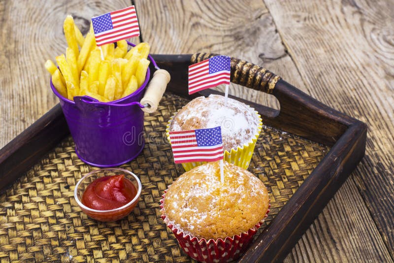 Lunch on Independence Day July 4. Stock Image - Image of decorations ...