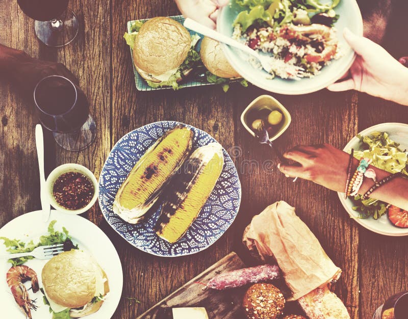 Lunch Luncheon Outdoor Dining People Concept Stock Photo - Image of ...