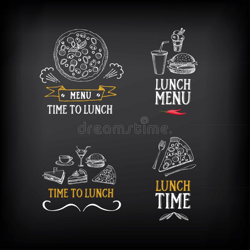 Lunch Menu Logo and Badge Design. Vector with Graphic. Stock Vector ...