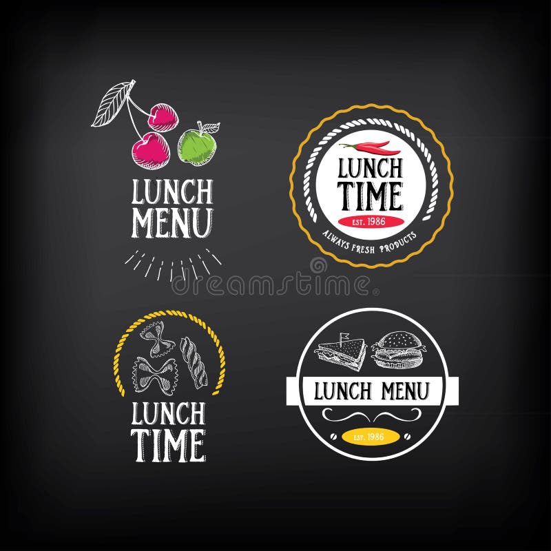 Lunch Menu Logo and Badge Design. Vector with Graphic. Stock Vector ...
