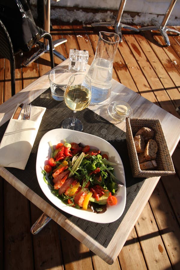 Lunch in the Open-air Restaurant (top View). Stock Photo - Image of ...