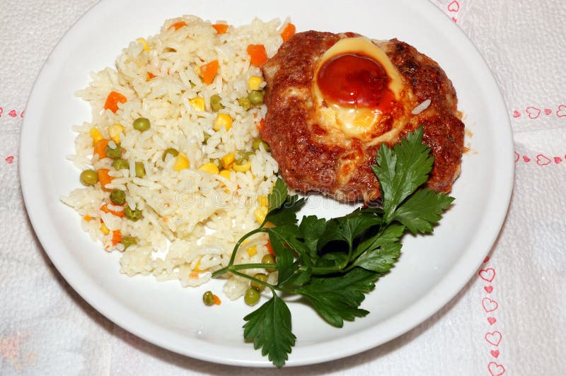 Lunch plate stock photo. Image of meat, food, isolated - 19120356