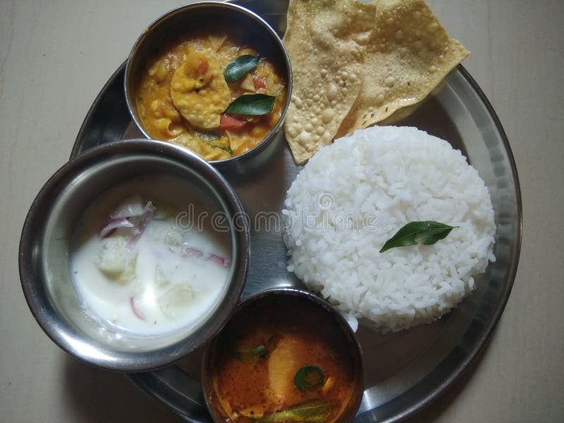 Lunch stock image. Image of lunch, plate, papad, dalpapadcurry - 117939761