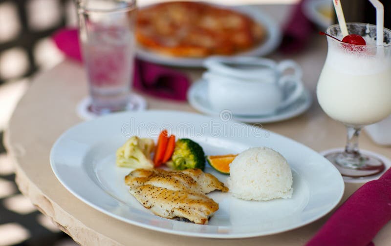 Lunch plate stock photo. Image of restaurant, fish, food - 62695882