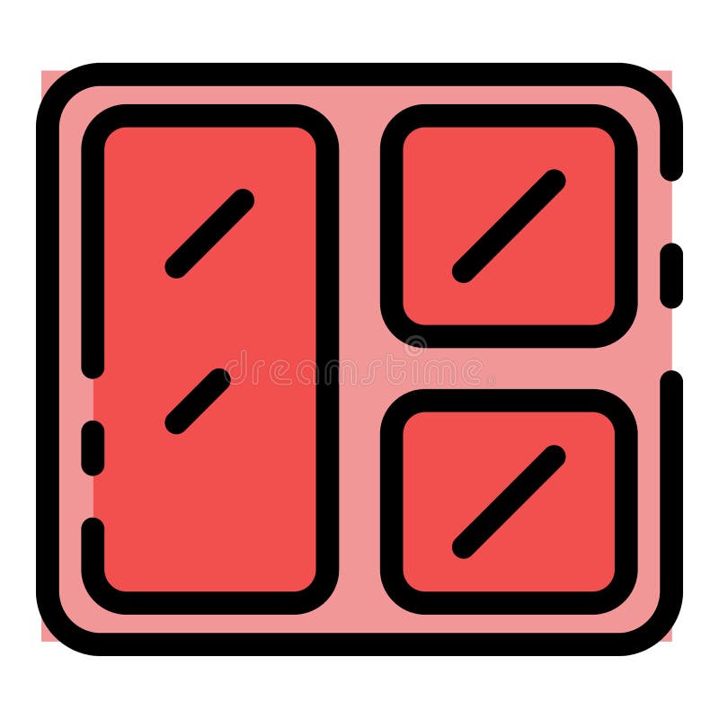 Lunch Plate Icon Color Outline Vector Stock Vector - Illustration of ...