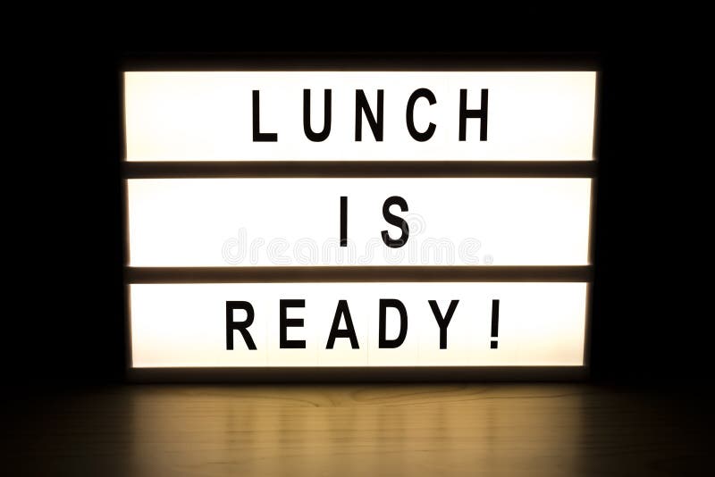 Lunch is Ready Light Box Sign Board Stock Image - Image of light ...
