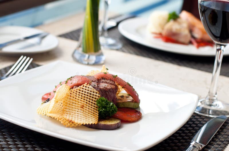 Balance Restaurant Dinner Menu Wholesome Nutrition Stock Photo - Image ...