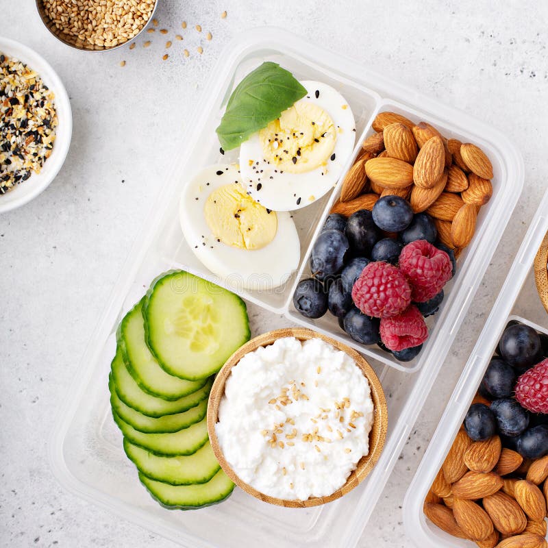 Lunch or Snack Box with High Protein Food Stock Image - Image of meal ...