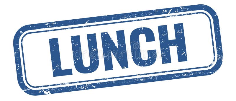 LUNCH Text on Blue Grungy Vintage Stamp Stock Illustration ...