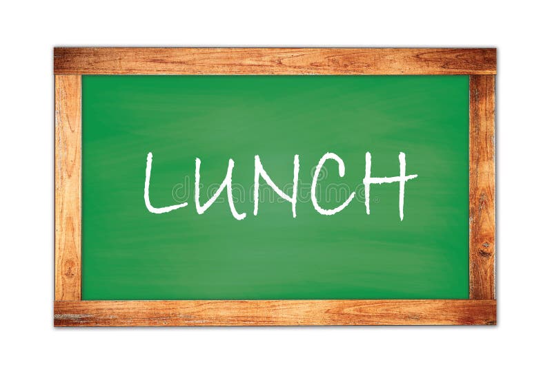 LUNCH Text Written on Green School Board Stock Illustration ...