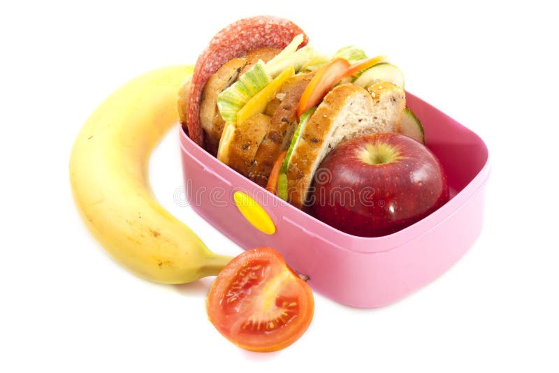 Lunchbox lunch - pink stock image. Image of handle, metal - 14058449