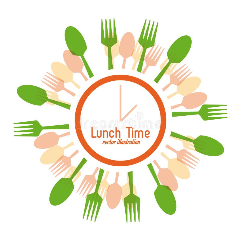 Lunch Time Design. Menu Icon. Flat Illustration , Editable Vector Stock ...
