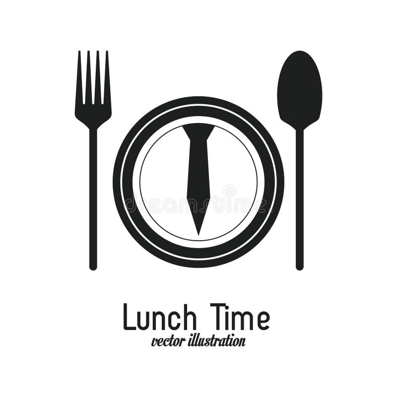 Lunch Time Design. Menu Icon. Flat Illustration , Editable Vector Stock ...