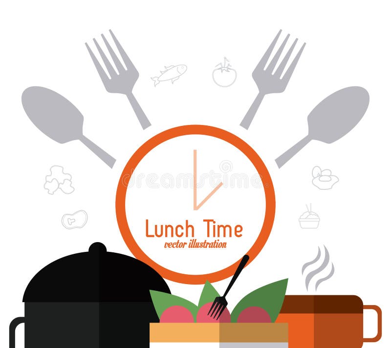 Lunch Time Design. Menu Icon. Flat Illustration , Editable Vector Stock ...