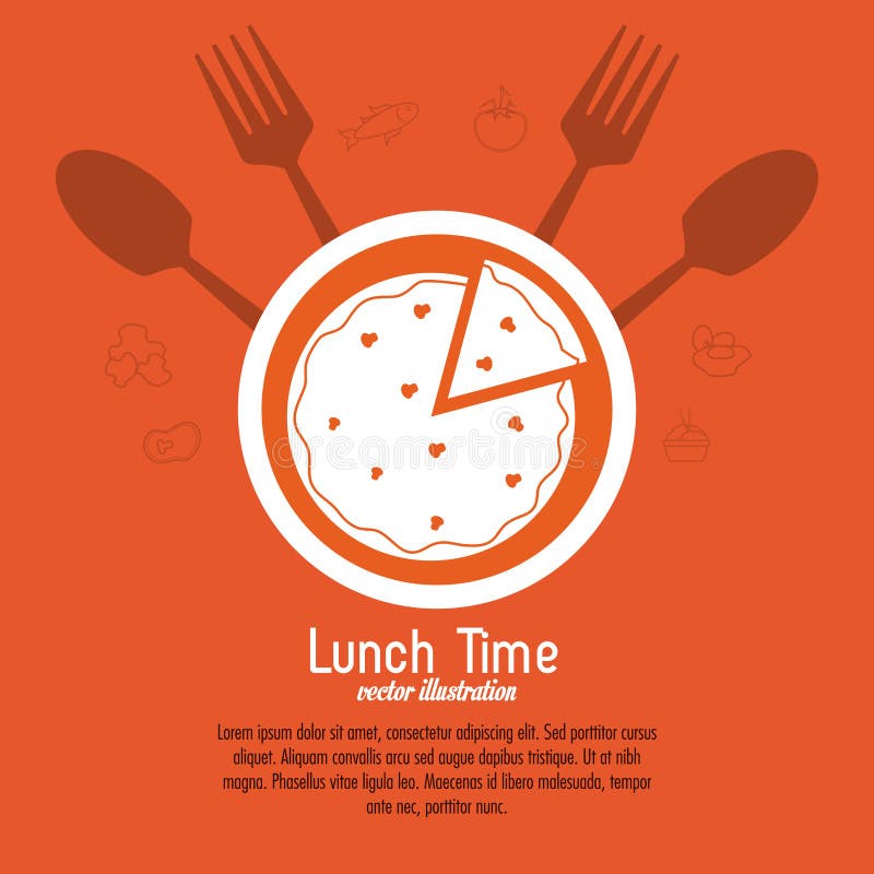 Lunch Time Design. Menu Icon. Flat Illustration , Editable Vector Stock ...