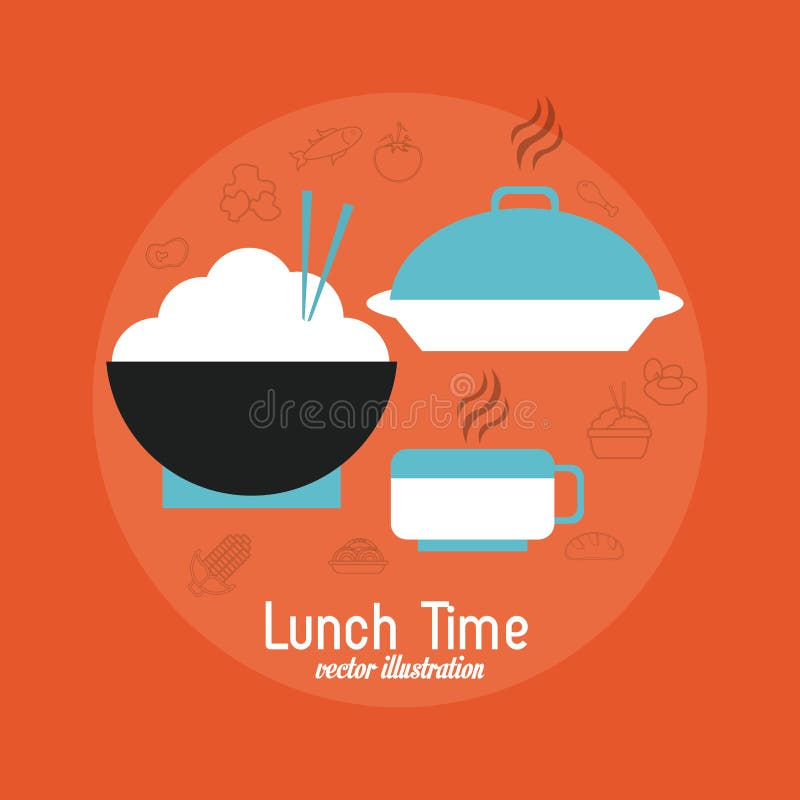 Lunch Time Design. Menu Icon. Flat Illustration , Editable Vector Stock ...