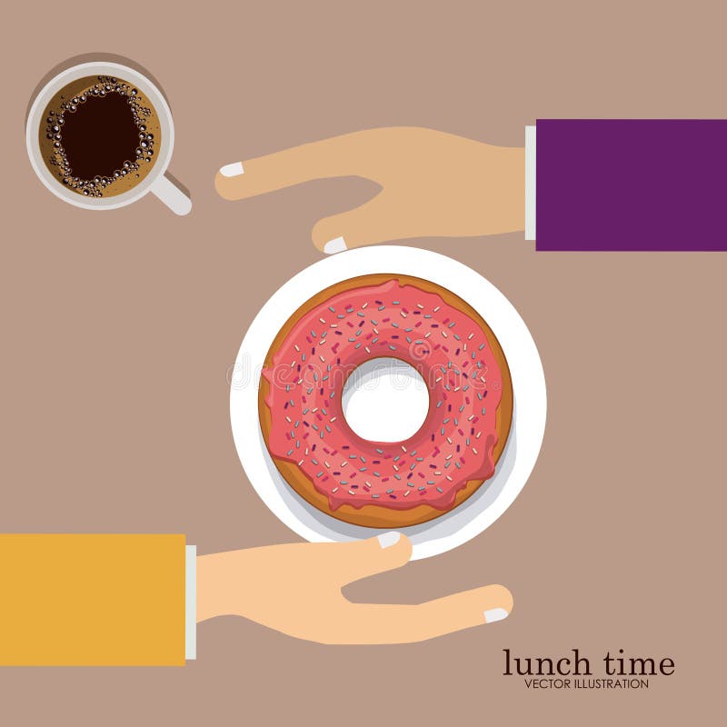 Lunch Time Desing Illustration. Stock Illustration - Illustration of ...