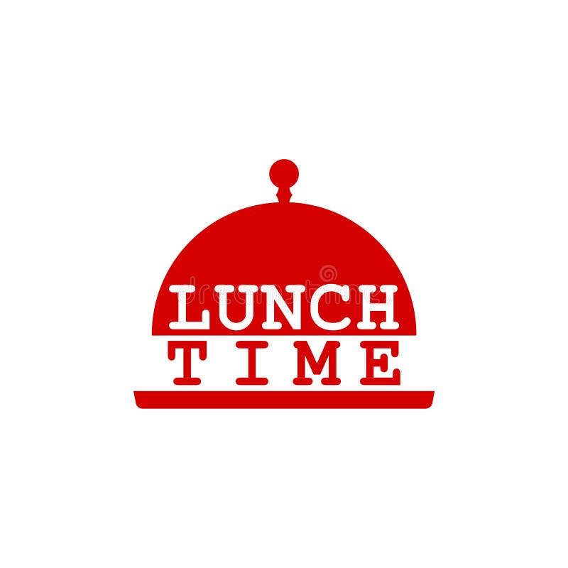 Lunch Time Simple Icon, Flat Design Isolated on White Background Stock ...