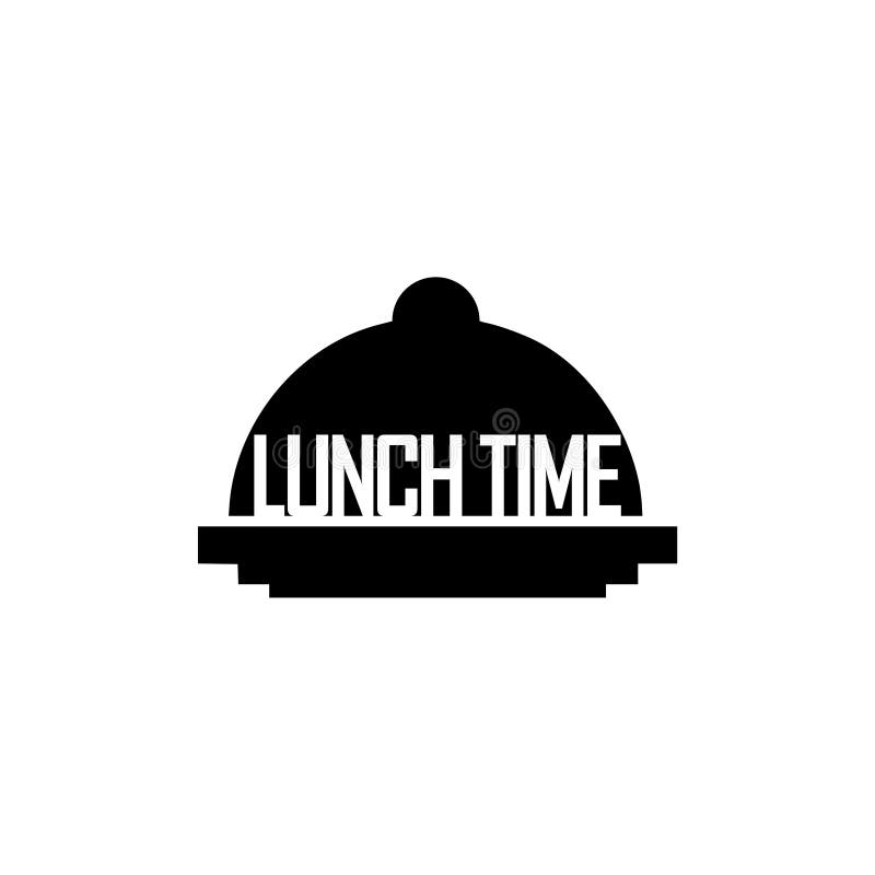 Lunch Time Simple Icon, Flat Design Isolated on White Background Stock ...