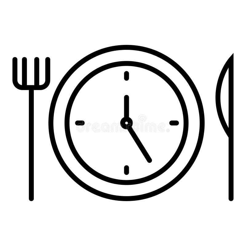 Lunch Time Icon Vector Illustration Stock Illustration - Illustration ...