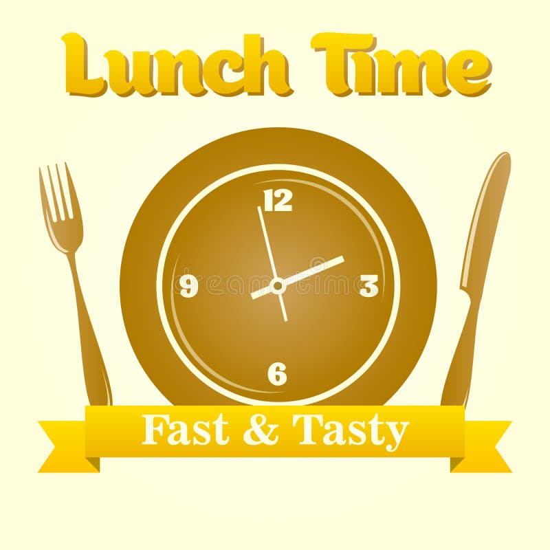 Lunch time illustration. stock vector. Illustration of concepts - 58248092
