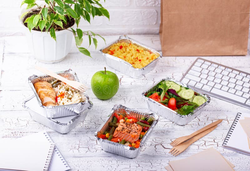 Lunch Time in Office. Food Delivery Editorial Stock Photo - Image of ...