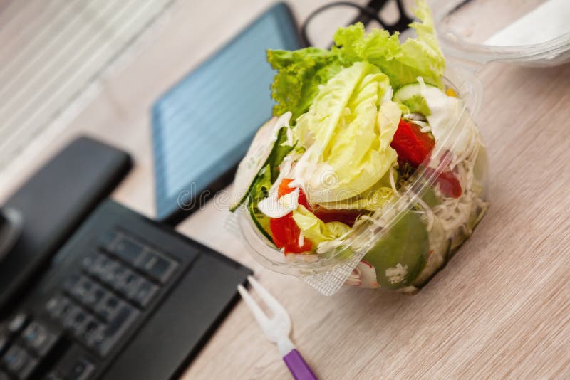 Lunch Time in Office stock image. Image of computer, colored - 63511993