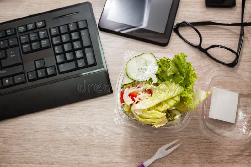 Lunch Time in Office stock photo. Image of digital, morning - 63512020