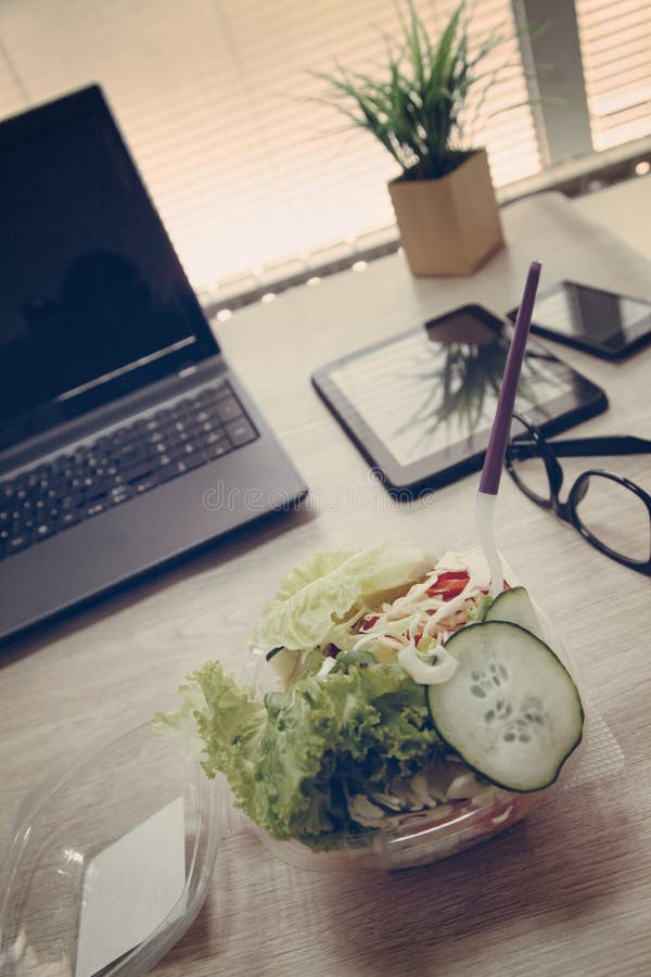 Lunch Time in Office stock photo. Image of office, meal - 86823378